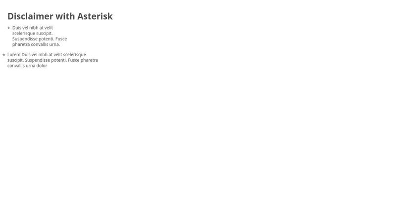 Disclaimer with Asterisk