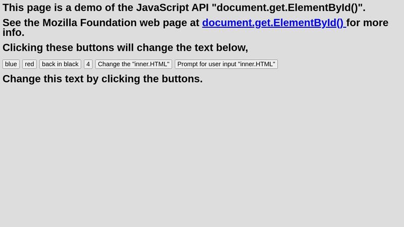 document.getElementById() example