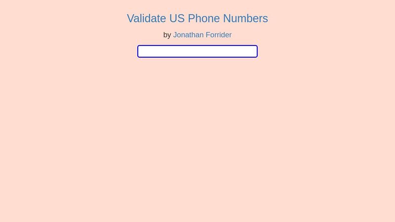 Validate US Phone Numbers