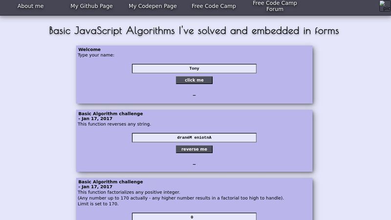 My JavaScript Algorithm Solutions