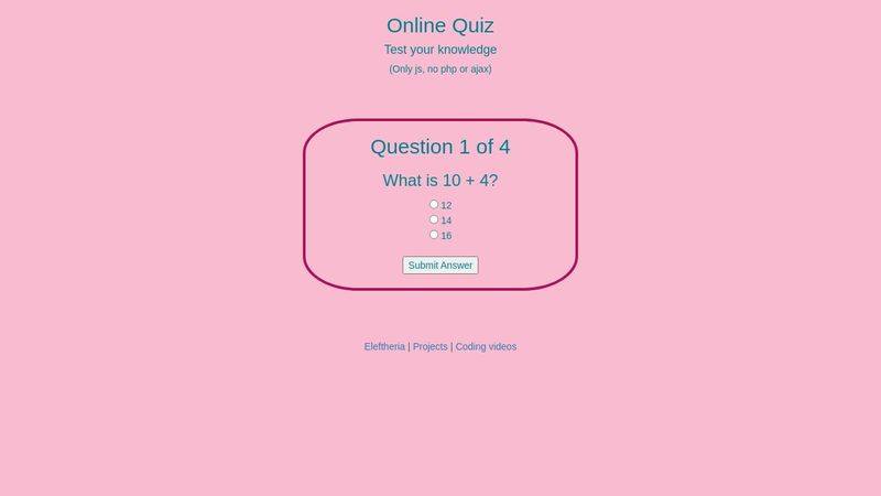 Exam App - Online Quiz - js