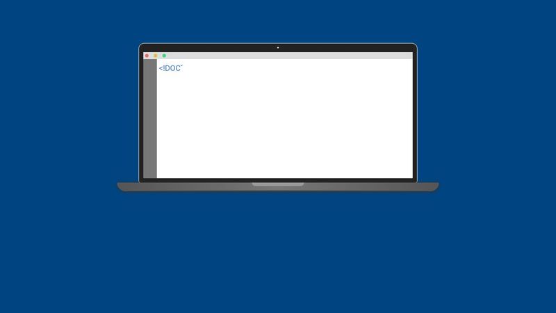 Laptop with typing animation.