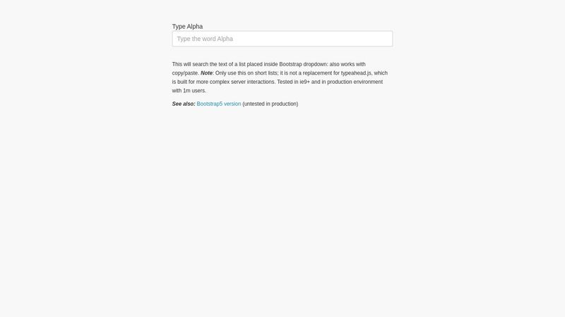 Bootstrap Autocomplete Dropdown