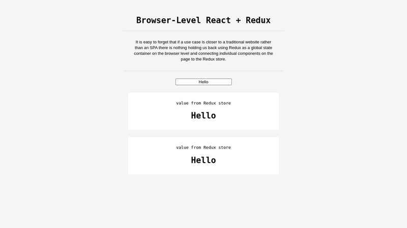 Browser-Level React + Redux