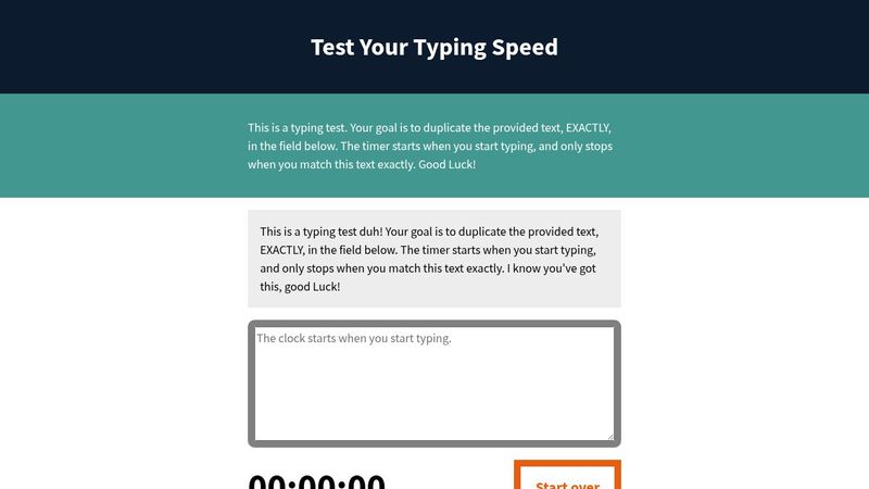 Simple Speed Typing Test in JavaScript