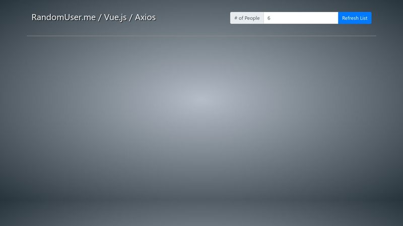 RandomUser.me with Vue.js and Axios