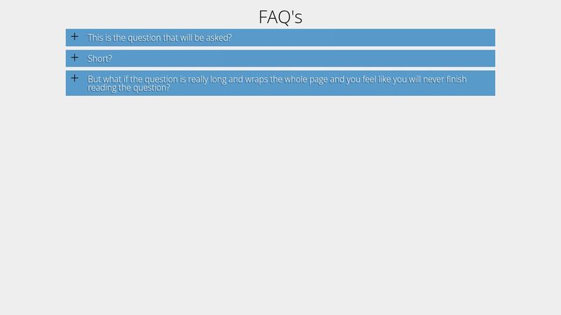 Basic FAQ CSS3 content hide/show Animation accordion