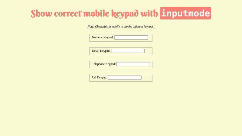 HTML - inputmode