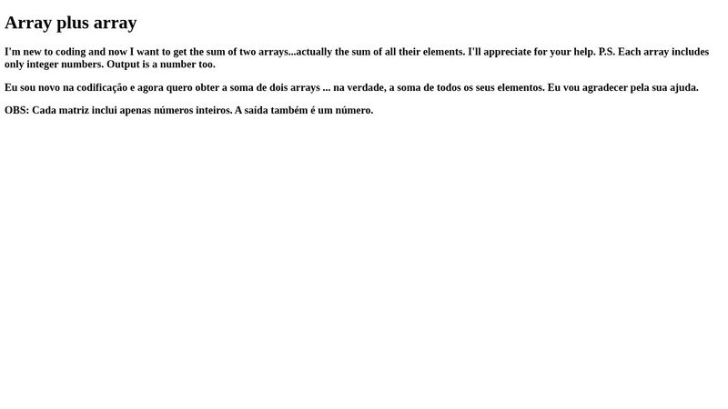 Codewars - Array plus array