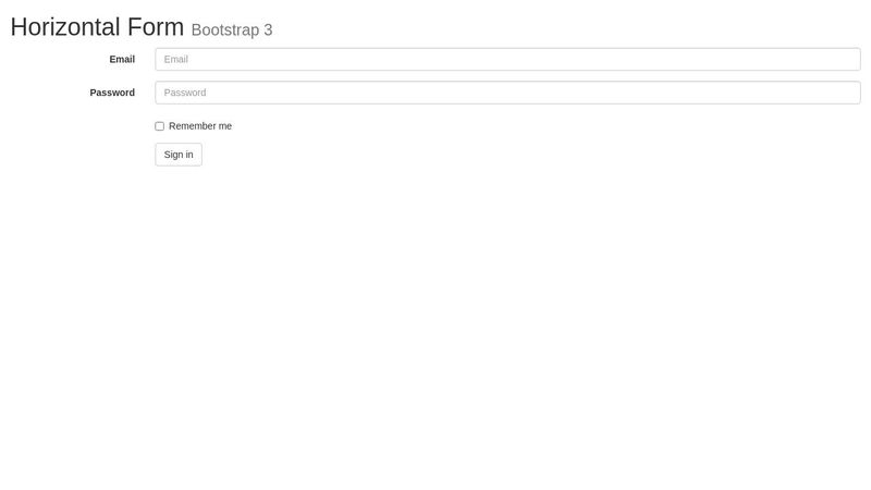 Horizontal Form Bootstrap 3