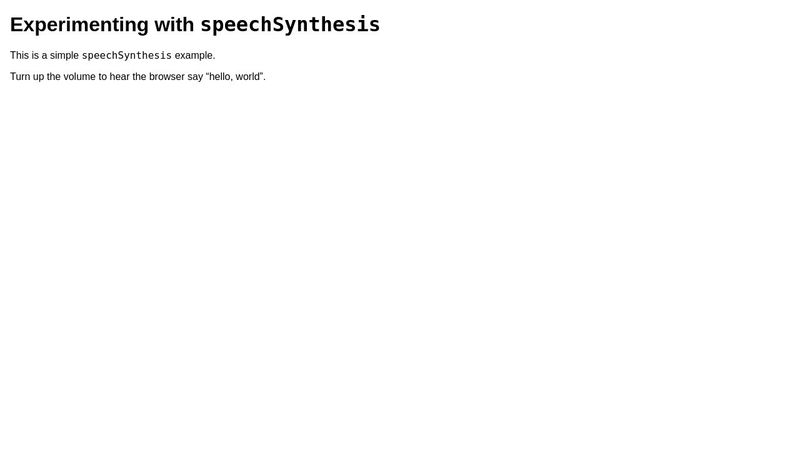 Experimenting with `speechSynthesis`, example 2