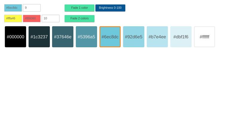 Color Shade Finder (using TinyColor.js)