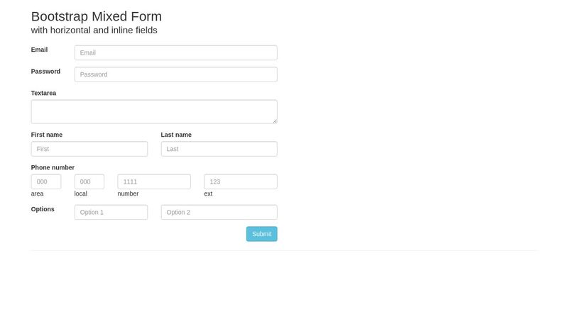 Horizontal plus inline form (bootstrap)