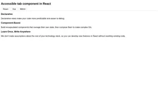 Accessible tab component in React - step 0