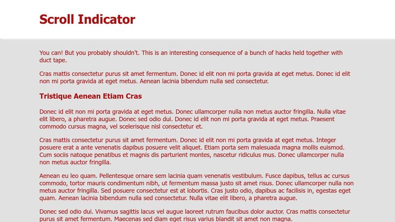 CSS Scroll Indicator