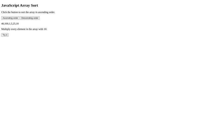 Array sorting and mapping in javaSCRIPT