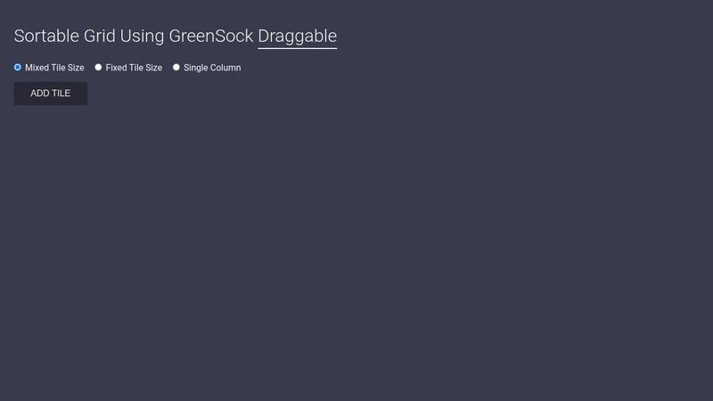 Sortable Grid Using GreenSock Draggable