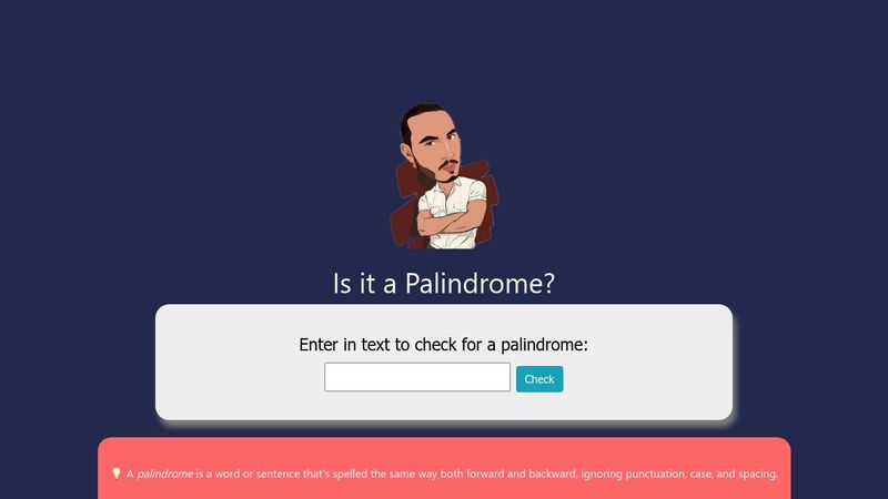 Palindrome Checker HTML/CSS/JS