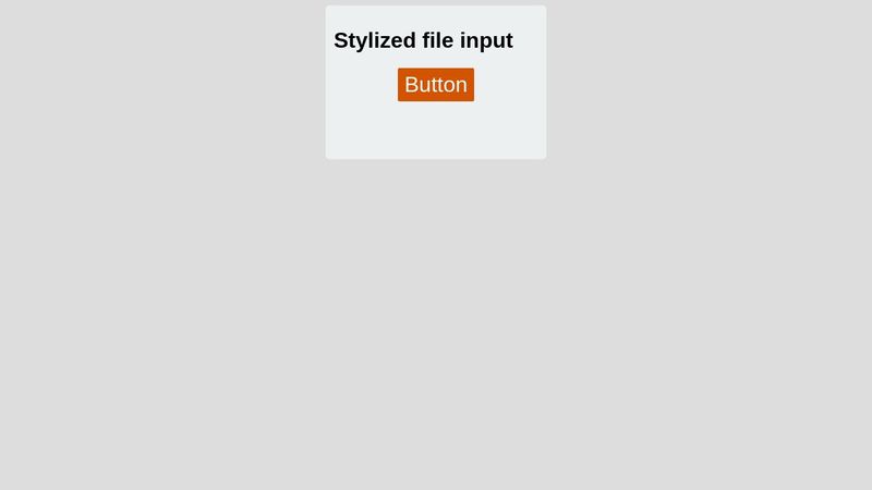 Style file input with HTML/CSS