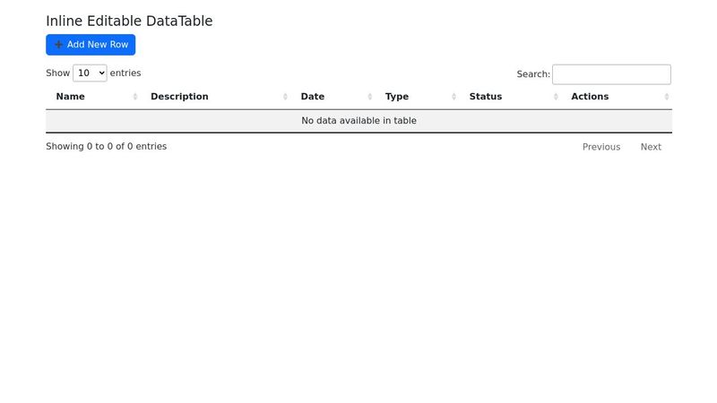 Inline Editable DataTable