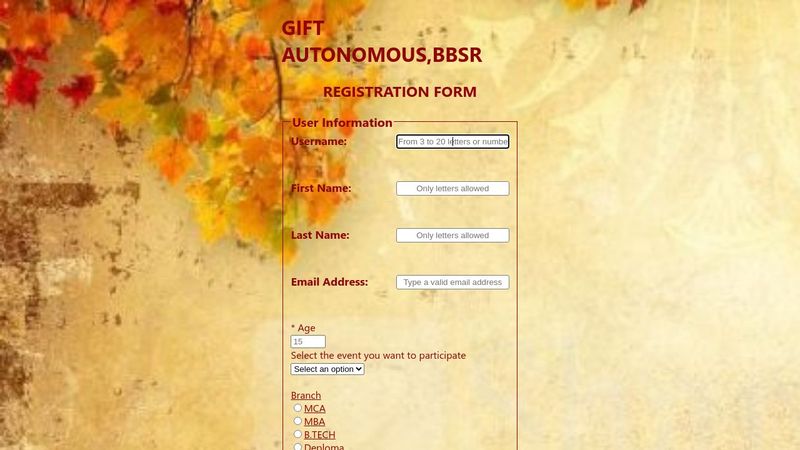 Basic registration form using HTML, CSS & js