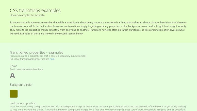 CSS transitions demos