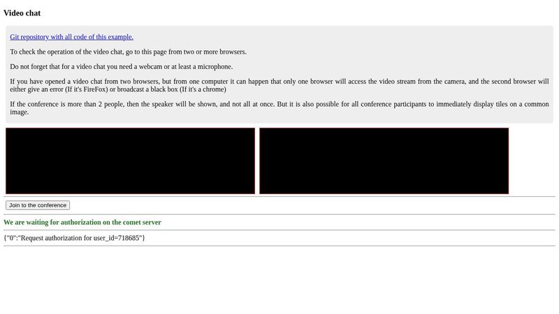 CppComet video chat example