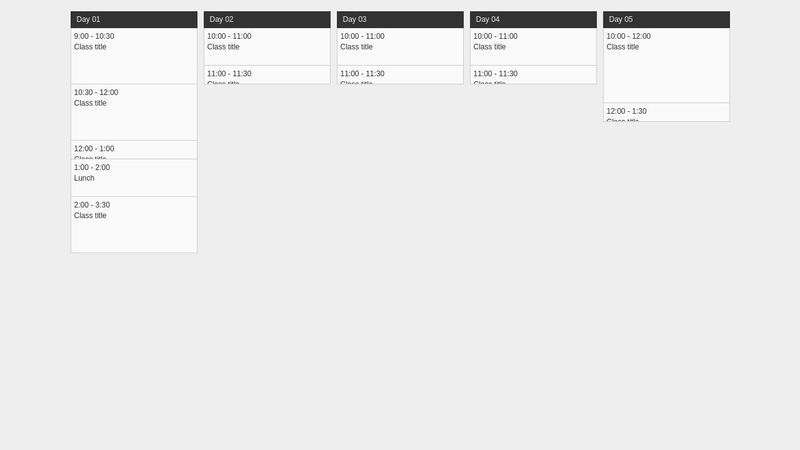 Responsive Timetable