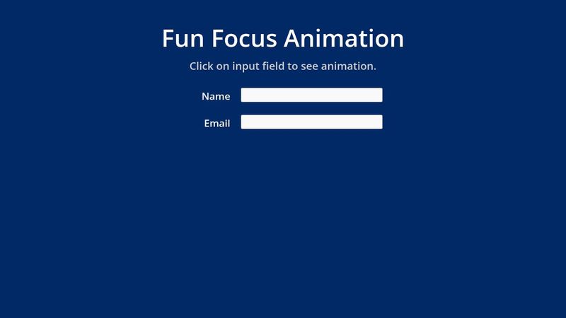 Input Focus Animation Pure CSS