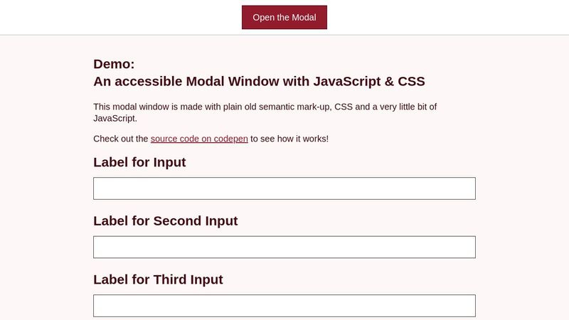Accessible Modal Window