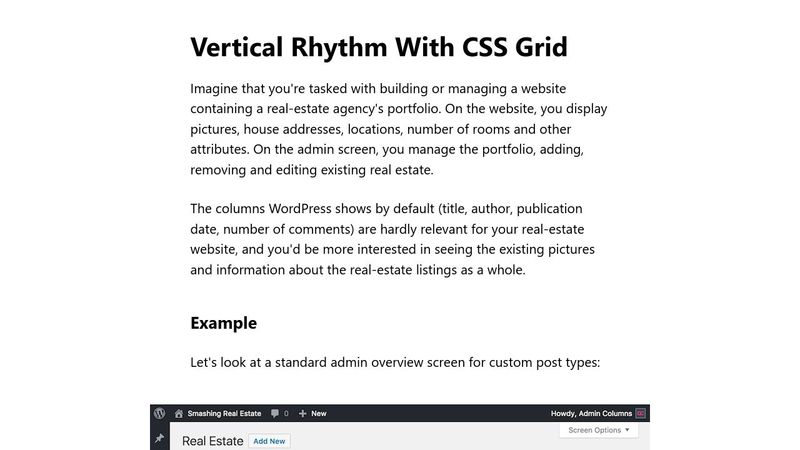 Vertical rhythm with calc, CSS Custom Properties and CSS Grid
