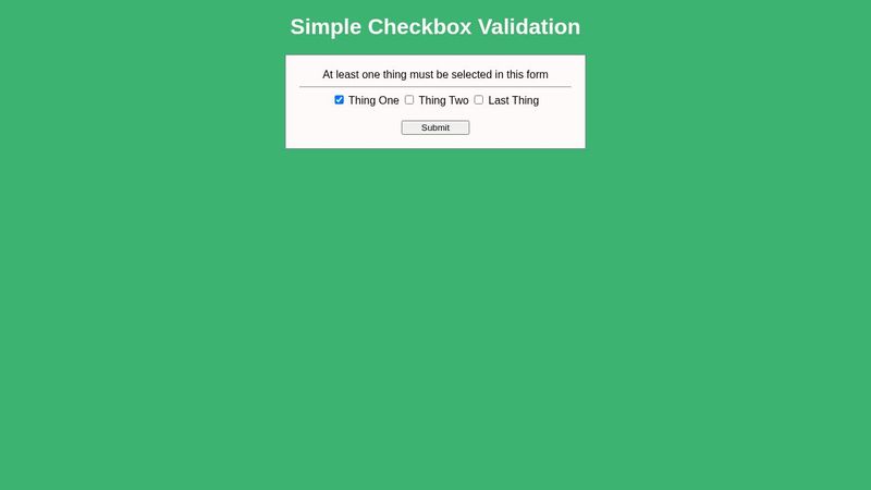 Checkbox Validation