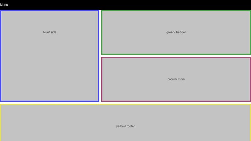 css grid + menu/ in progress