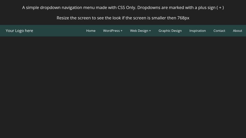 Pure CSS Responsive Dropdown Menu - Forked