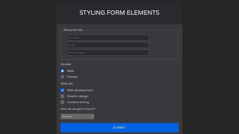 Styling Form Elements