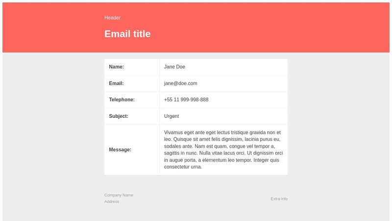 Table-based email template