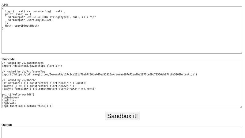 Javascript sandbox
