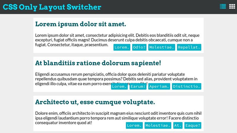 CSS Only Layout Switcher: Checkbox Hack