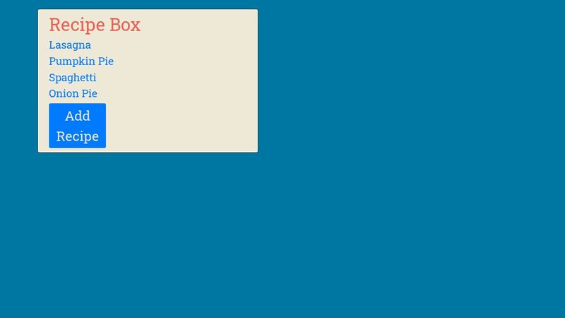 FreeCodeCamp Recipe Box