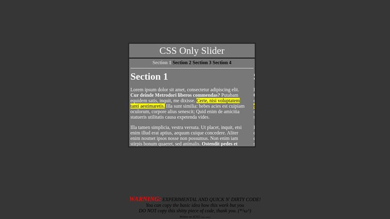 CSS Only Slide Menu! [First and QnD Try]