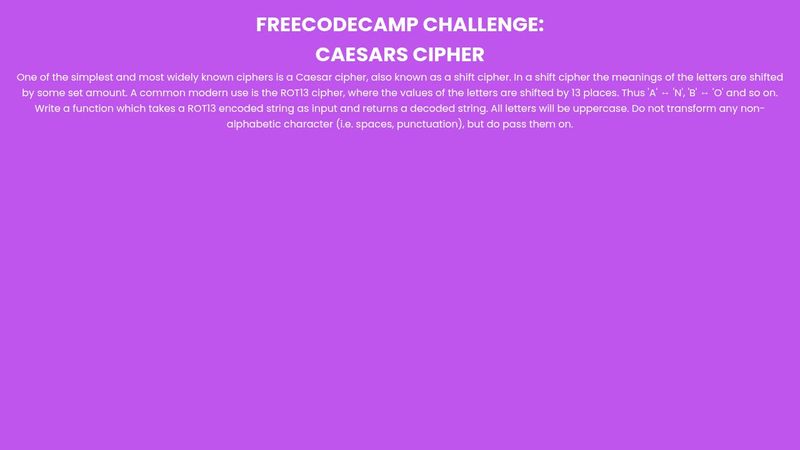 FreeCodeCamp challenge: Caesars Cipher