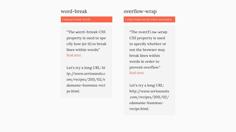 word-break or word-wrap?