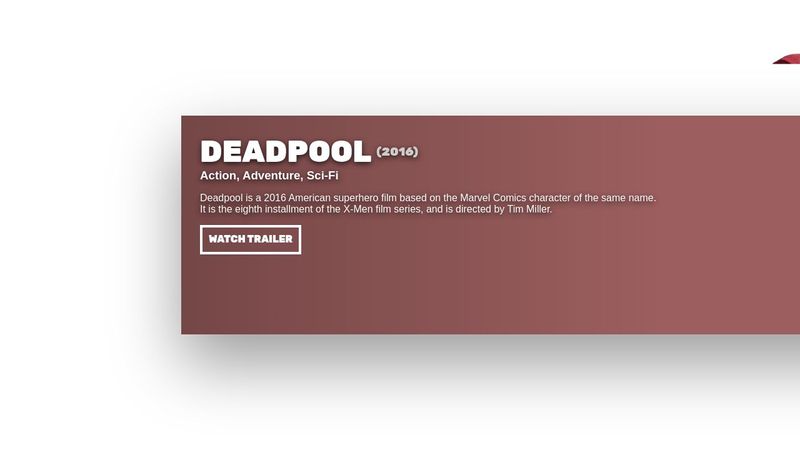 Deadpool Movie Card UI