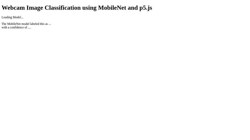 Webcam Image Classification using MobileNet and p5.js