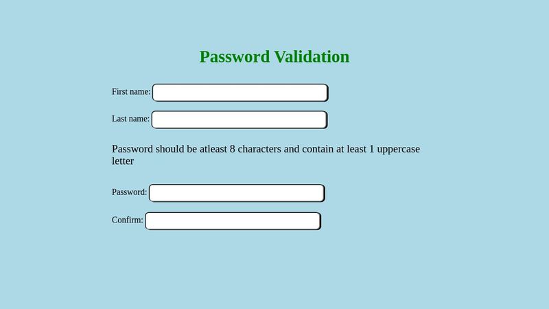 Password Validation Javascript