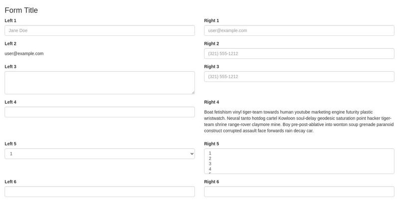 Bootstrap Two Column Form - Flex
