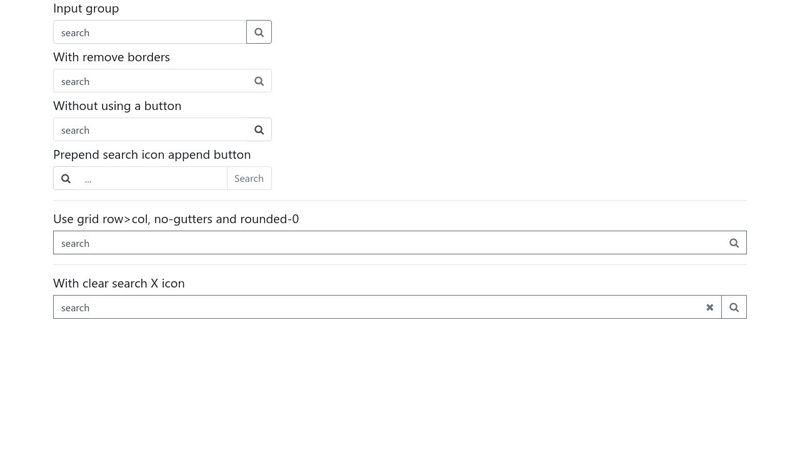 bootstrap search input types