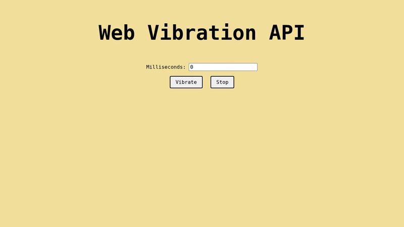 Web Vibration API
