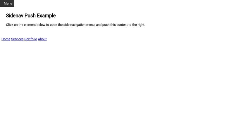 Sidebar Navigation Push Example using CSS3