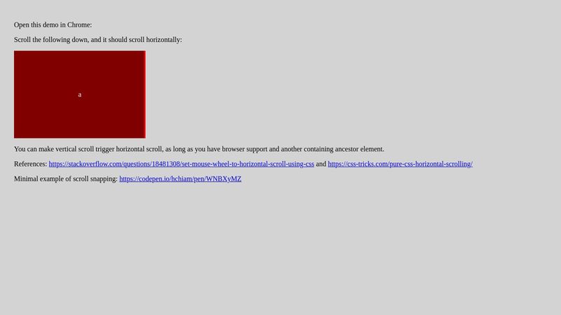 scroll down triggers scroll horizontal